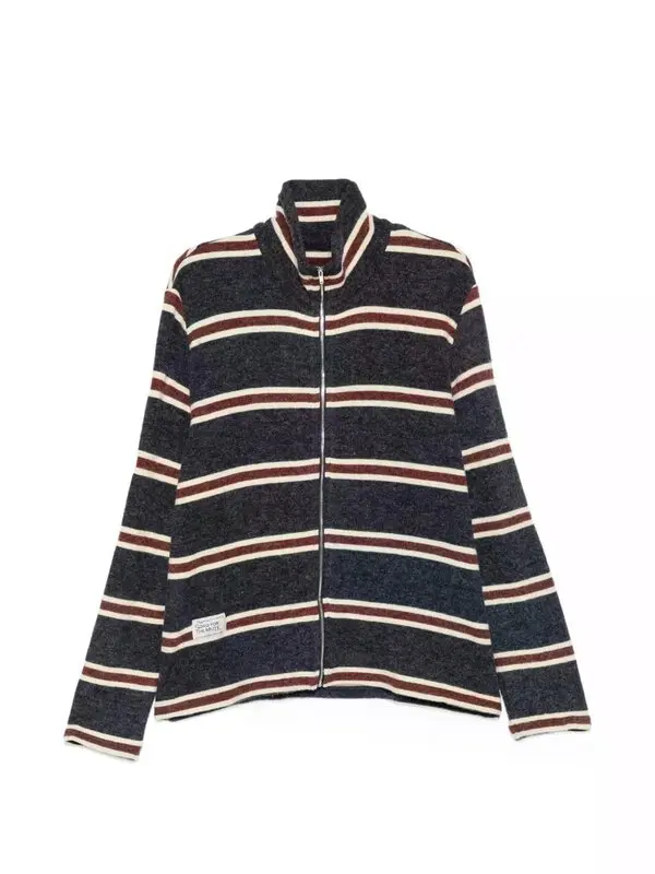SONG FOR THE MUTE Striped Zip-up Cardigan - Blue
