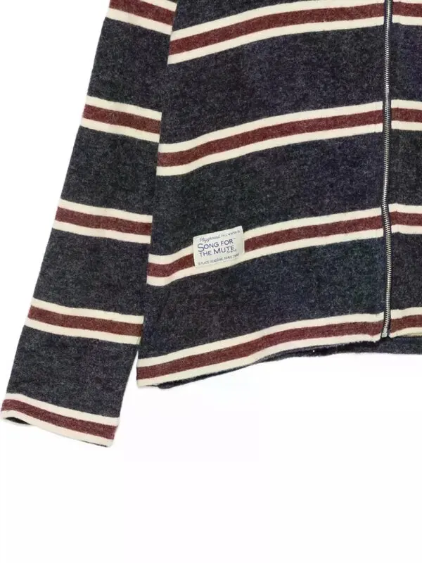SONG FOR THE MUTE Striped Zip-up Cardigan
