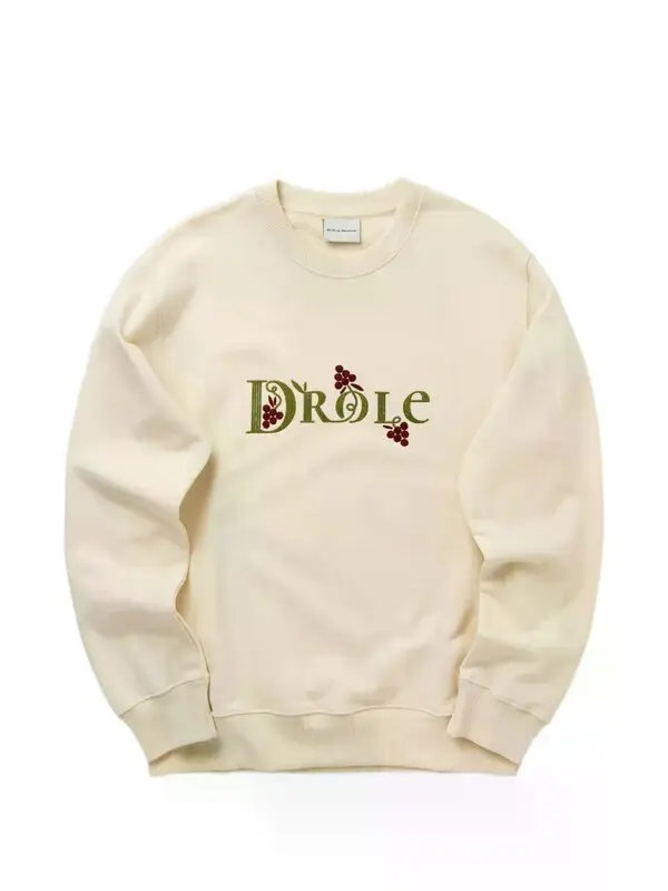 Drole De Monsieur Heritage Embroidered Sweater - Neutrals