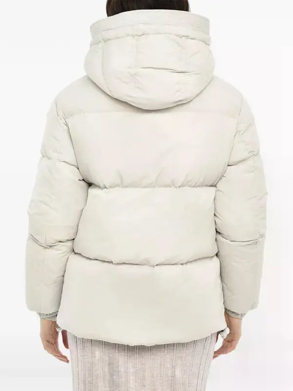 DIESEL® Down Puffer Jacket With Detachable Hood And Embroidered Logo