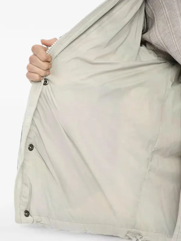 DIESEL® Down Puffer Jacket With Detachable Hood And Embroidered Logo