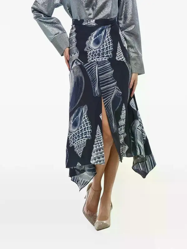 Stella McCartney Aria Shell Print Midi Skirt