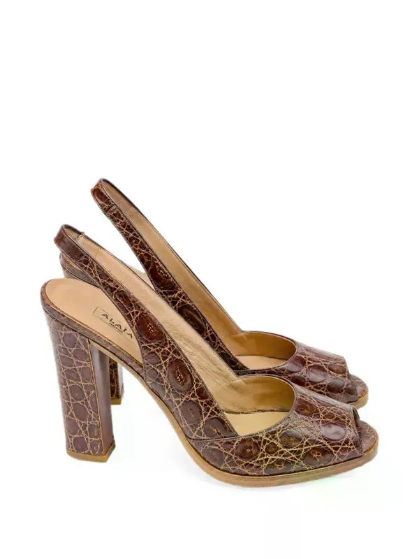 Alaïa Open-toe Slingback Pumps - Brown