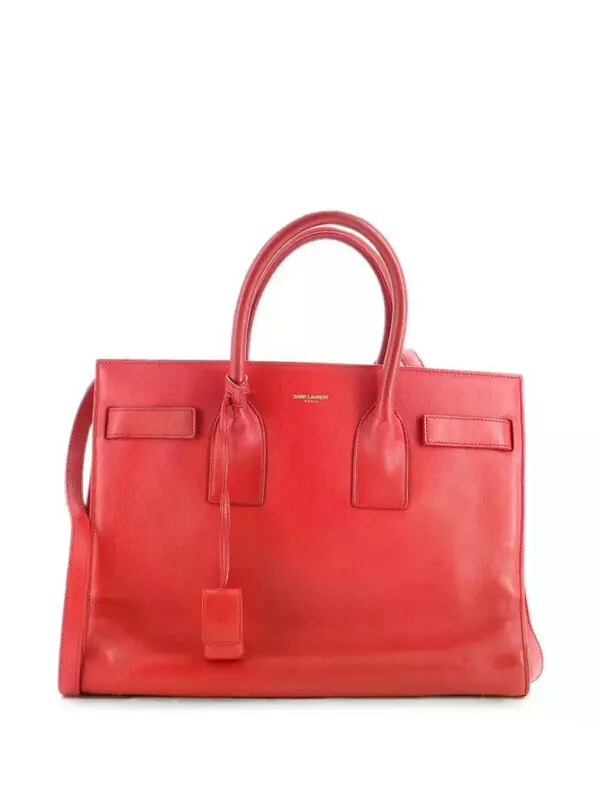Saint Laurent Sac De Jour Bag Leather Small Satchel - Red