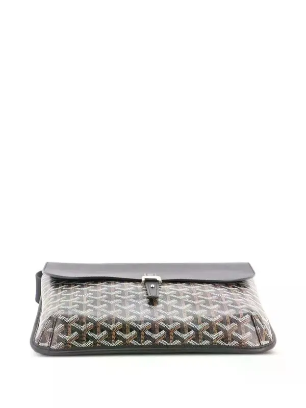 Goyard Coursier Messenger Bag In Coated Canvas And Leather - Black