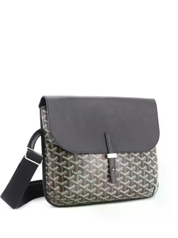 Goyard Coursier Messenger Bag In Coated Canvas And Leather - Black
