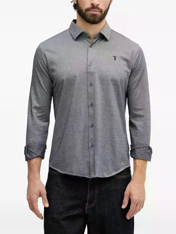 TRUSSARDI Logo-embroidered Long-sleeve Shirt