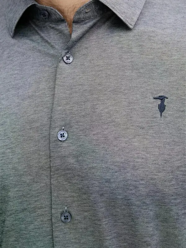 TRUSSARDI Logo-embroidered Long-sleeve Shirt