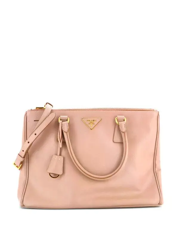 Prada Saffiano Leather Double Zip Tote Bag