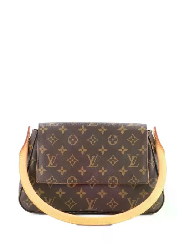 LOUIS VUITTON Monogram Canvas Looping Mini Satchel Handbag - Brown