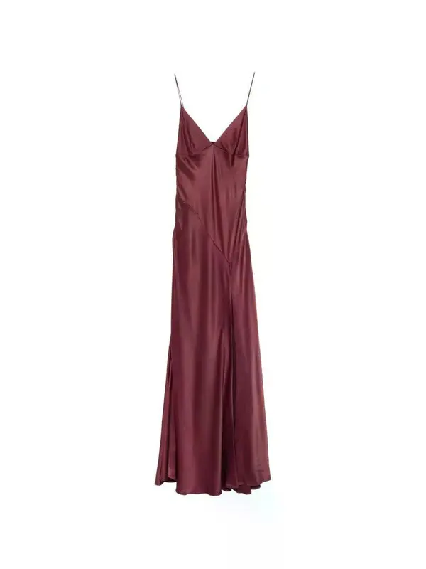 Alberta Ferretti Side-slit V-neck Maxi Dress