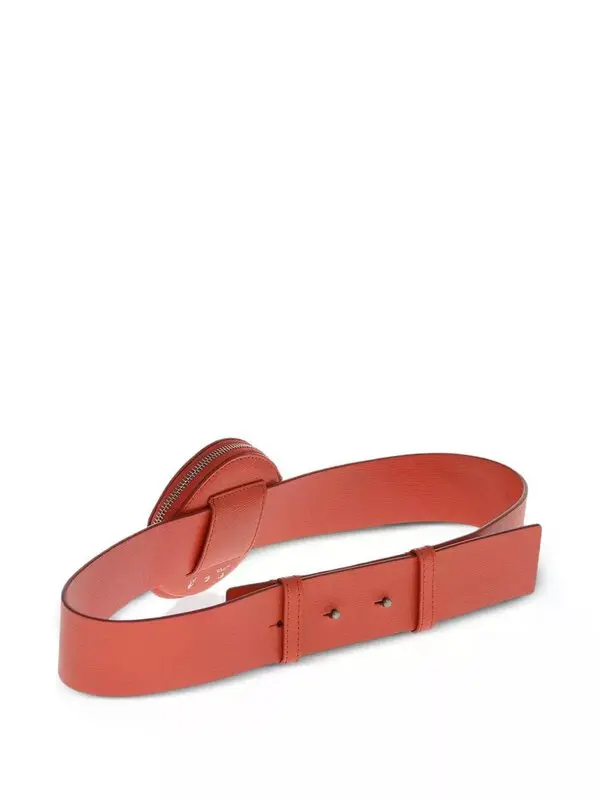 Off-White Leather Belt With Coin Pocket