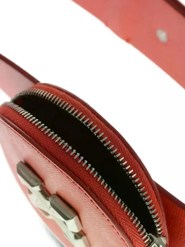 Off-White Leather Belt With Coin Pocket