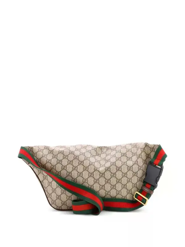 Gucci Gg Coated Canvas Belt Bag With Appliques - Brown