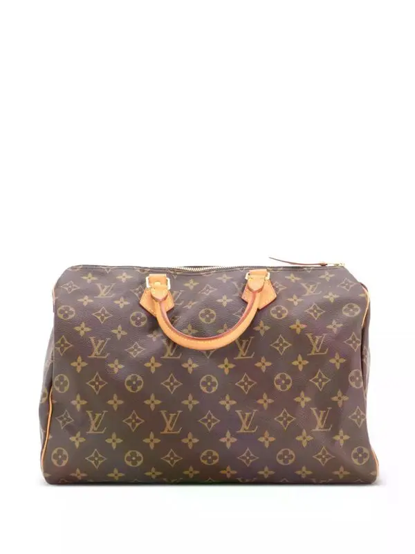 LOUIS VUITTON Monogram Canvas Speedy 35 Satchel - Brown