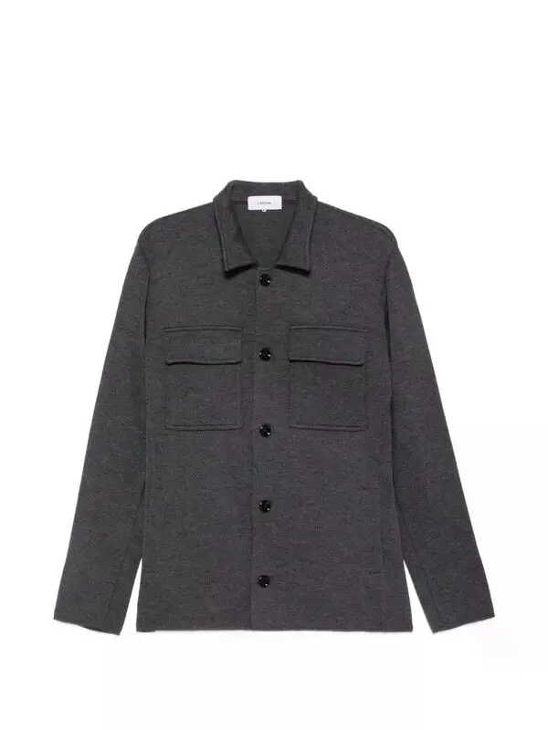 LARDINI Knitted Point Collar Cardigan