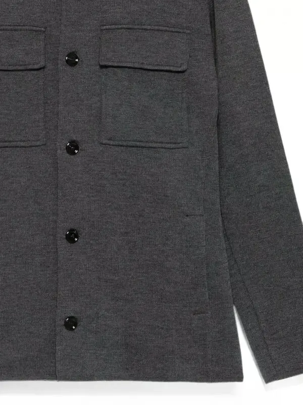 LARDINI Knitted Point Collar Cardigan
