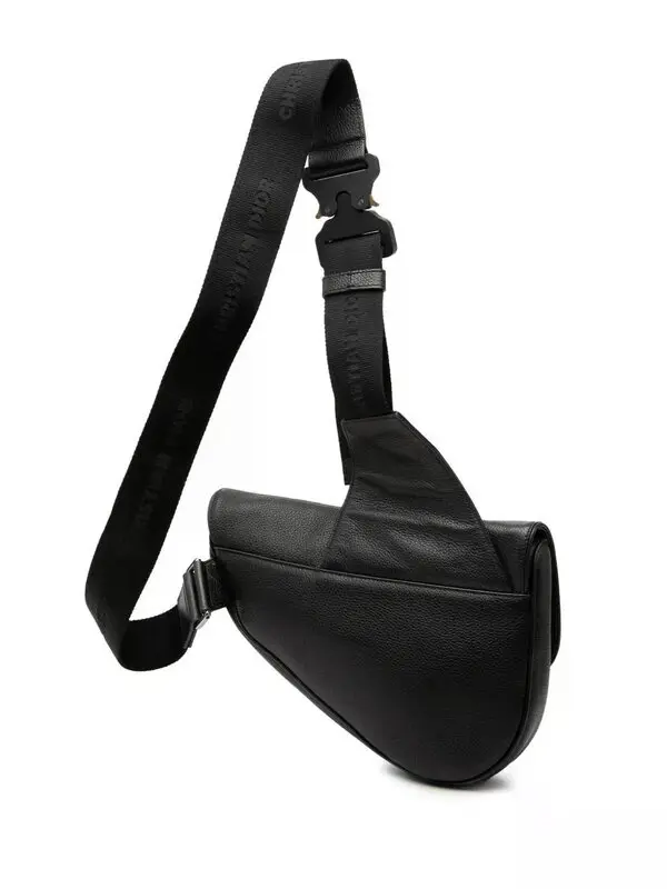 Dior Grained Calfskin Saddle Bag Crossbody Bag - Black