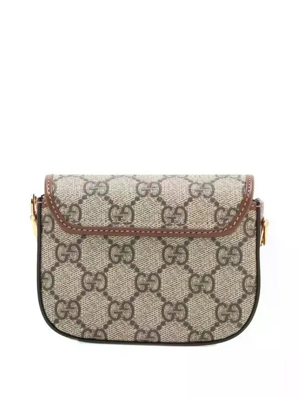 Gucci Mini Gg Supreme Web Horsebit 1955 Satchel - Neutrals