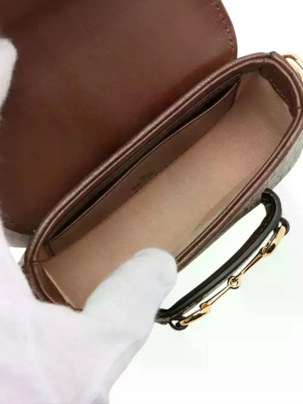 Gucci Mini Gg Supreme Web Horsebit 1955 Satchel - Neutrals