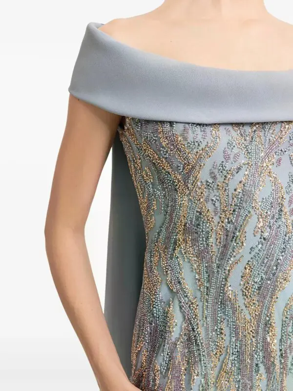 GEMY MAALOUF Sequin Embellished Off-the-shoulder Gown