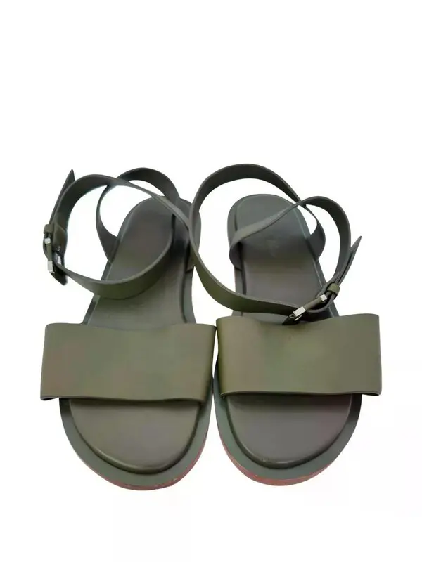 Loro Piana Leather Ankle Strap Sandals