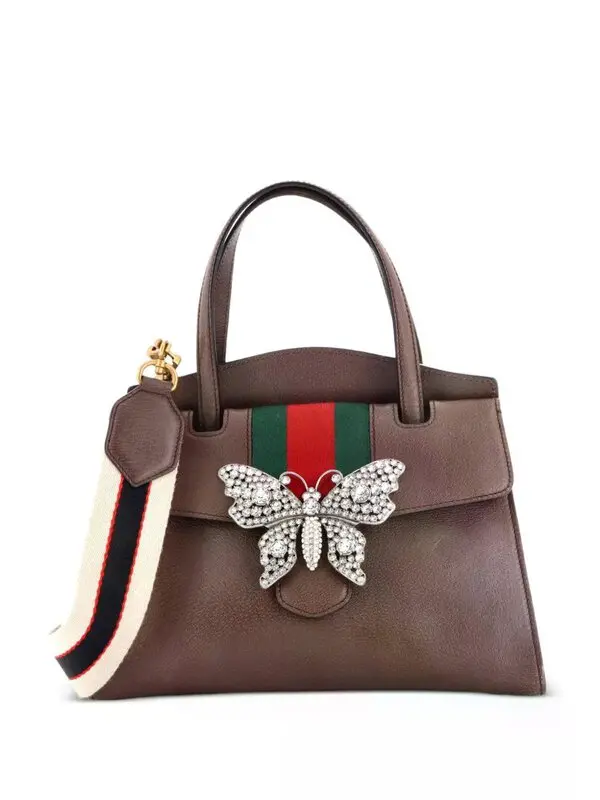 Gucci Leather Medium Tote Bag - Brown
