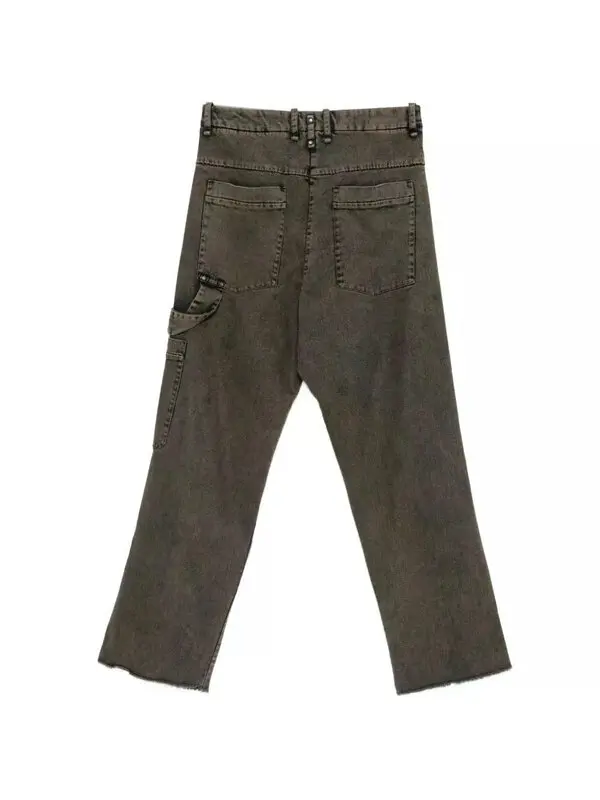 Masnada Acid Wash Frayed Hem Jeans