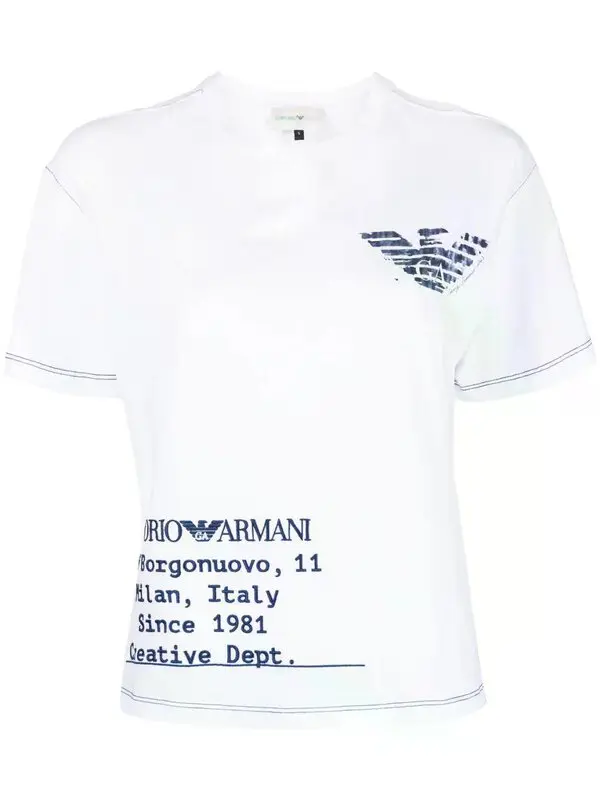 Emporio Armani Logo-print Cotton T-shirt - White