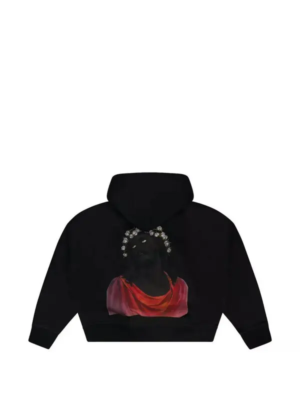 DENIM TEARS Long-sleeve Zip-up Hoodie With Graphic Print