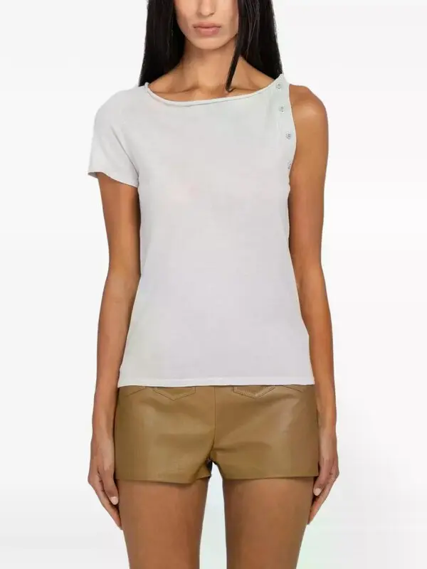 Paloma Wool Asymmetric Button-detail Knit Top