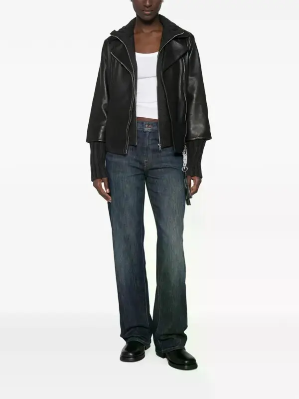 THE JACKIE LEATHERS Layered Leather Jacket