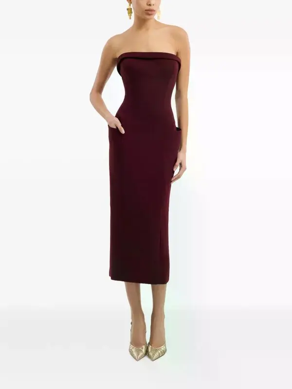 GEMY MAALOUF Strapless Pocket-detail Dress - Red