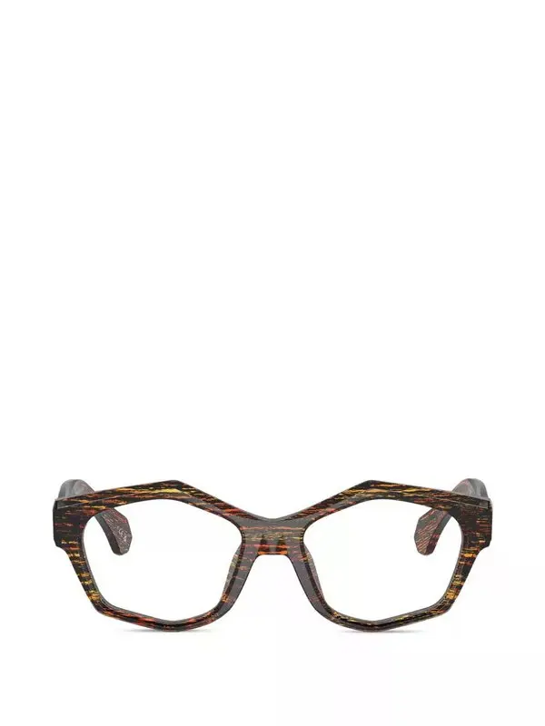 ALAIN MIKLI Geometric Frame Eyeglasses - Brown