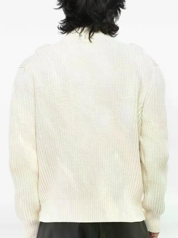 Off-White Buckle-strap Zip-up Cardigan