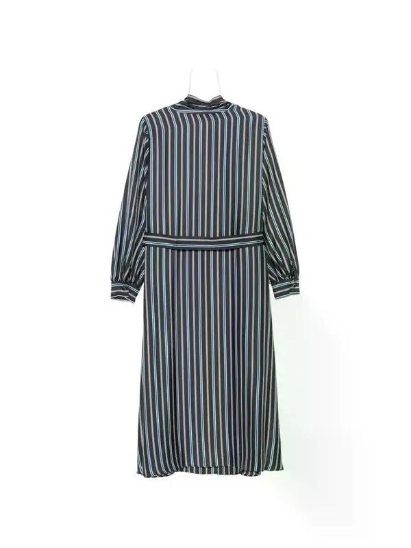 Max Mara Striped Belted Midi Dress