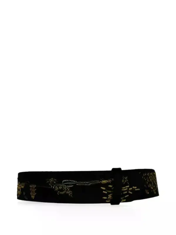 Alexander McQueen Embellished Suede Belt - Black