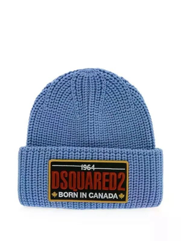 Dsquared2 Wool Beanie With Embroidered Patch
