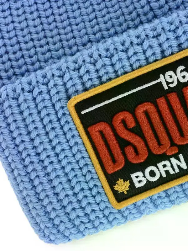 Dsquared2 Wool Beanie With Embroidered Patch