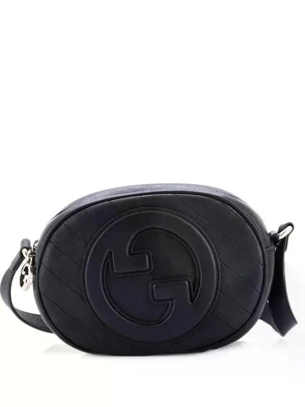 Gucci Blondie Nm Round Camera Bag Diagonal Quilted Leather Crossbody Bag - Black