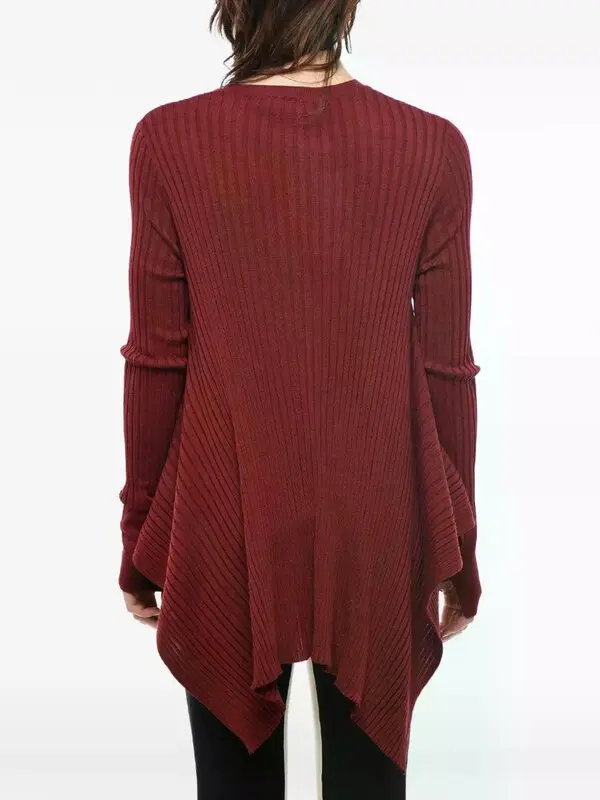 Stella McCartney Virgin Wool And Silk Ribbed Crewneck Sweater With Gold Buttons