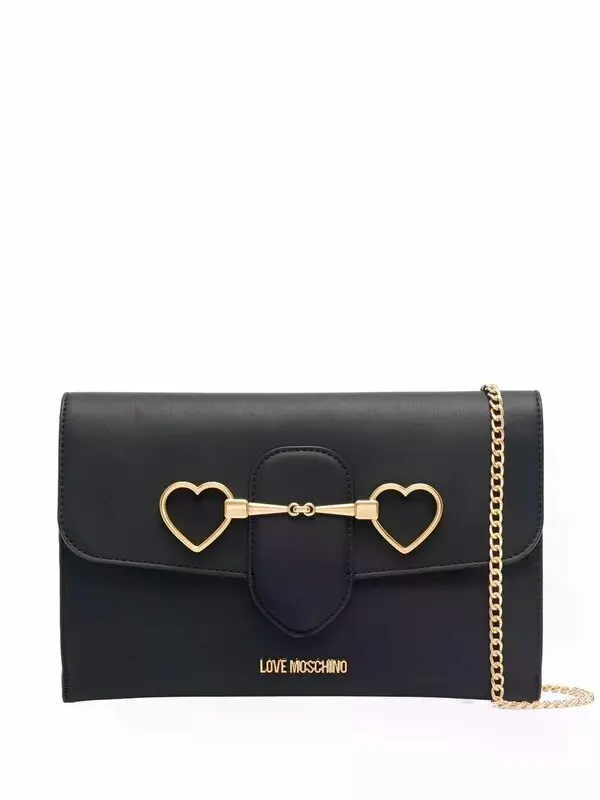 Moschino Heart-motif Chain-strap Shoulder Bag - Black
