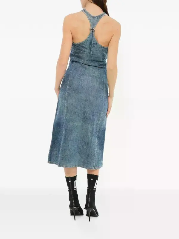 DIESEL® Rhinestone Embellished Denim Midi Dress