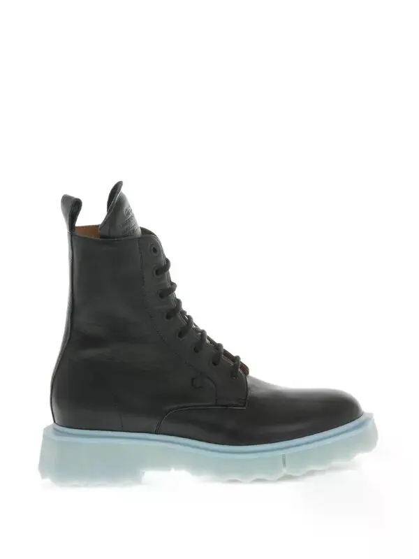 Off-White Leather Combat Boots