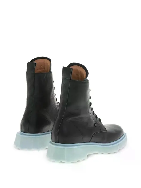 Off-White Leather Combat Boots