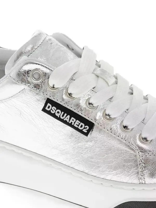 Dsquared2 Metallic Textured Leather Sneakers