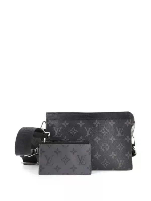LOUIS VUITTON Gaston Wearable Wallet Monogram Eclipse Canvas Crossbody Bag