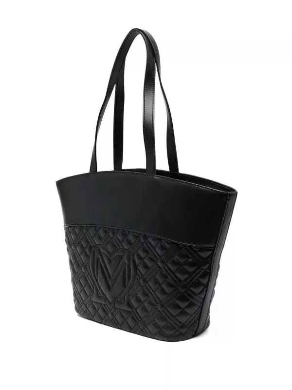 Moschino Quilted Embossed-logo Tote Bag