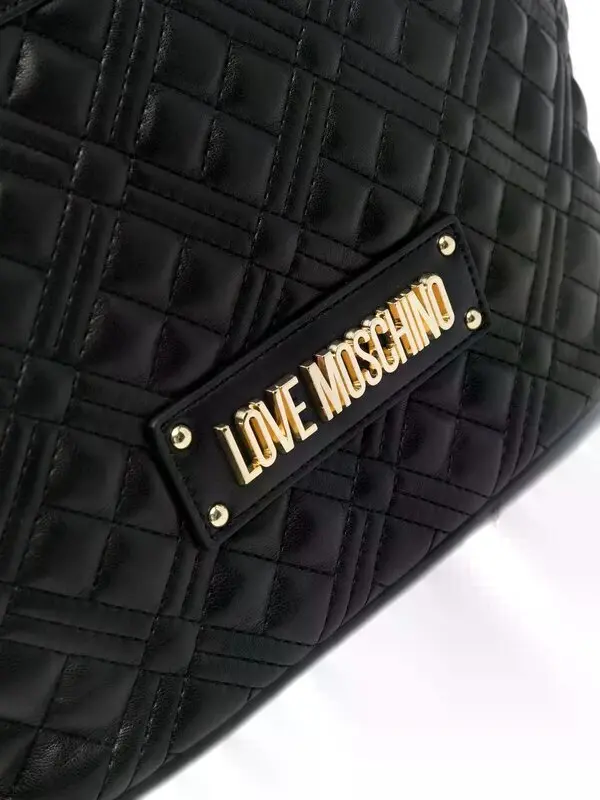Moschino Quilted Embossed-logo Tote Bag