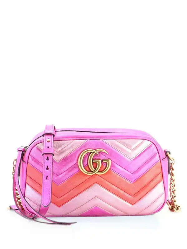 Gucci Gg Marmont Shoulder Bag Matelasse Leather Small Crossbody Bag - Multicolour